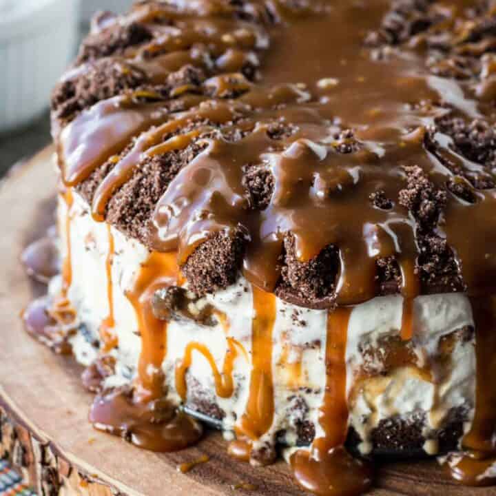 Chocolate Caramel Homemade Ice Cream Cake - Coley Cooks