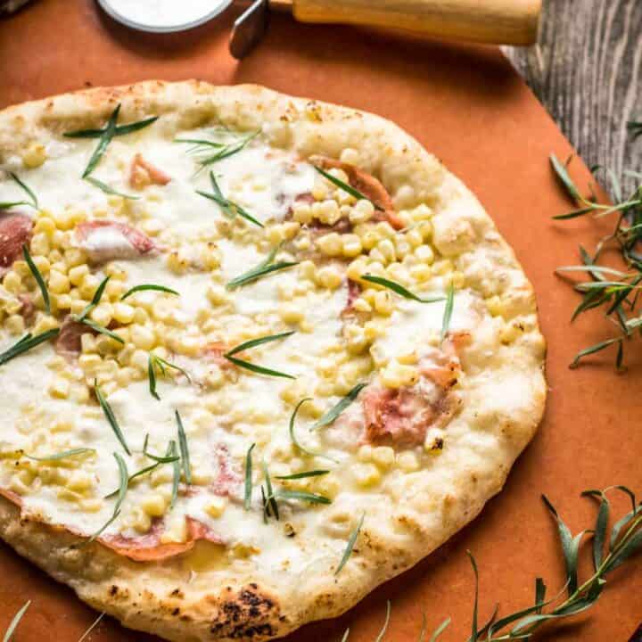 Grilled Pizza with Corn and Prosciutto - Coley Cooks
