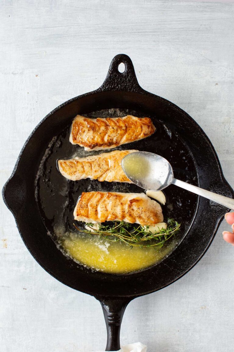 Seared Tilefish with Lemon Garlic Butter - Coley Cooks